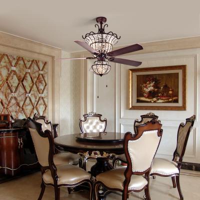 Cina Salone a 48 pollici di lusso di Crystal Ceiling Fan Light For del candeliere di 6000LM 1220MM in vendita