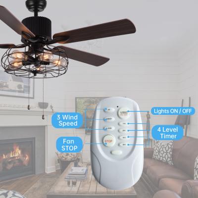 Cina 5 luce decorativa a 52 pollici del ventilatore da soffitto della catena di tirata della pala 18w in vendita