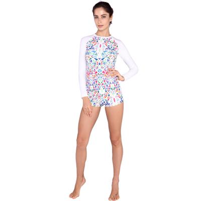 China Printed  Long sleeve  lycra swimwear &200g fabric durable High-elastic sportswear &UV 50+ diving suit for sale