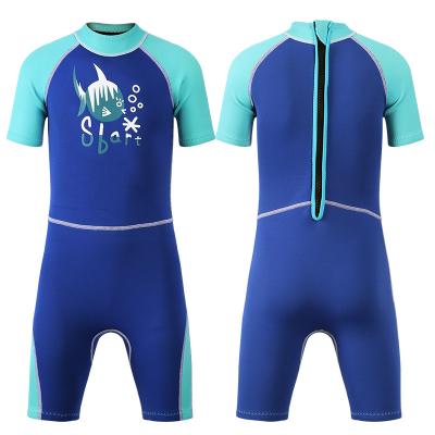 China Kid's short  sleeve  wetsuit &2mm neoprene material diving suit& children's diving suit for sale