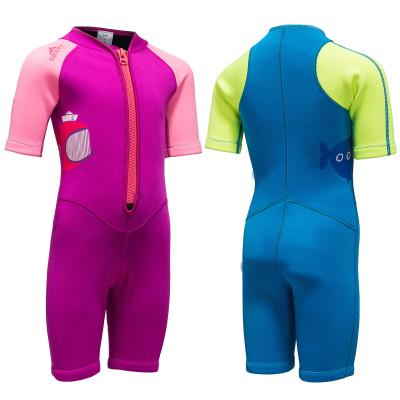 China Keep warm Kid's short  sleeve  wetsuit &2mm neoprene material diving suit& children's diving suit for sale