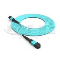 China 12 Core MPO Trunk Cable Multimode 50/125 3.0mm LSZH Aqua B Polarity Patch Cord for sale