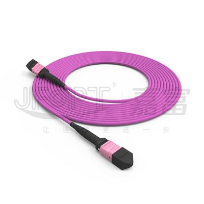 Chine 100G MTP Patch Cord 24 Noyaux Multimode OM4 50/125 LSZH 3.0-4.0mm Heather Violet Jumper à vendre