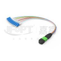 China MPO/PC to LC/UPC Breakout Cable 12 Fiber 0.9mm for MPO Cassette for sale
