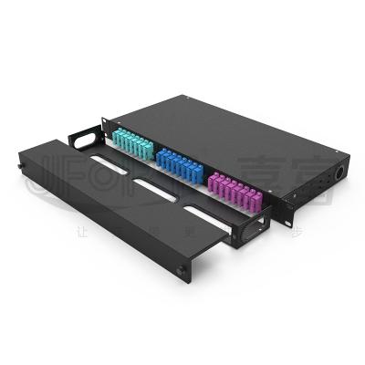 Chine 24 tresses duplex démontables fixes de l'Aqua OM3 du panneau LC d'adaptateur de boîte de distribution de fibre de noyau à vendre
