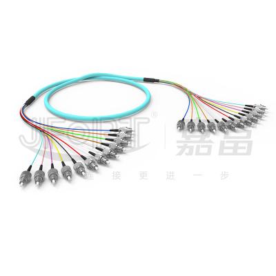 Chine 10 Gigabit Ribbon Branch Multimode Patch Cord 2-24 Cores OM3/OM4 Aqua LSZH Branch 2.0/3.0mm à vendre
