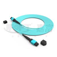 China MPO Trunk Cable Aqua OM3 Multimode Fiber Optic Patch Cord 1M LSZH for sale