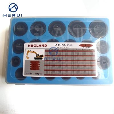 Cina 666 PCS R60 R220 R450 Riparazione di gomma sigillo O-Ring Box sigillo kit escavatore in vendita