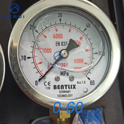China Onderdelen voor bouwmachines Universele 5 gauges Hydraulische drukmeter Tester met Tee Joint Set Tee Connector Box Te koop