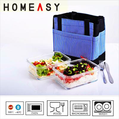 China De Containers van de het Glaslunch van Pyrex van het bureauvoedsel met Hittebestendige Sluitendeksels Te koop