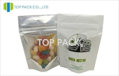Cina Small White Plastic Stand Up Pouches Front Clear Back Foil With Printing 3.5g in vendita