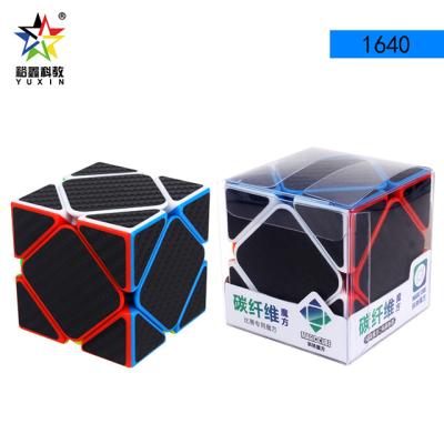 China Hot Sale Anti-Sticking Heterotypic Magic Cube Skew Carbon Fiber Sticker Surface Magic Cube Puzzle Educational Toys 1640 for sale