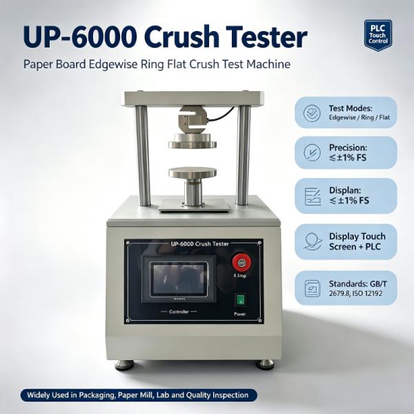 Quality UP-6000 Ring Crush Tester with High-grade Ball Screws, Digital Display, and for sale