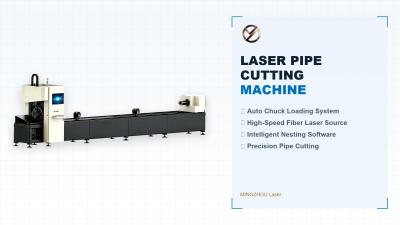 China MINGZHOU Laser Q12Y 1500W Laser Pipe Cutting Machine for Stainless Steel Tube Slot Cutting and Fabrication for sale
