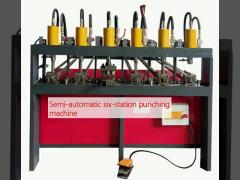 C-vormige staalkanaal staal half-automatische zes-station punchmachine