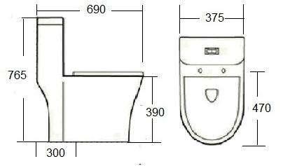 Modernes keramisches oberstes ebenes cupc einteilige Standardtoilette