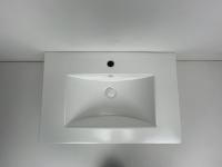 China Drop In Self Rimming Overmount Bathroom Sink Rectangular White With Overflow for sale