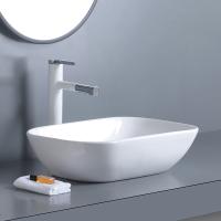 China Ceramic Rectangular Vessel Bathroom Sink Porcelain White Scratch Proof Basin for sale