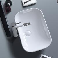 China Ceramic Rectangular Vessel Bathroom Sink Porcelain White Scratch Proof Basin for sale