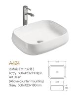 China Formaldehyde-Free Small Rectangular Sink No Cracking Or Fading White Wash Basin for sale