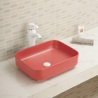China Solid Smooth Counter Top Bathroom Sink Ceramic Easy Maintain Rectangular Wash Basin for sale