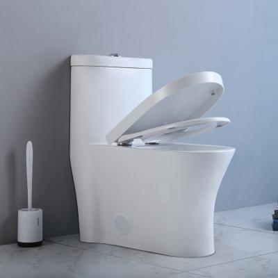 China 1-teilige hohe Leistungsfähigkeit 1,1 Gpf/1.6 Gpf verdoppelt bündig längliche einteilige Toilette im Weiß zu verkaufen