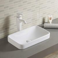China High-Temperature Firing Rectangular Table Top Wash Basin Custom Ceramic Sink for sale