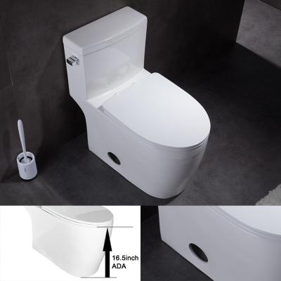 Cina Porcellana di un pezzo a 21 pollici del cassettone di Ada Comfort Height Toilet 1,6 Gpf alta in vendita