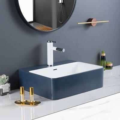 Cina Facile installi il ripiano il lavandino del bagno che ha lucidato il bacino di mano rettangolare blu di superficie in vendita