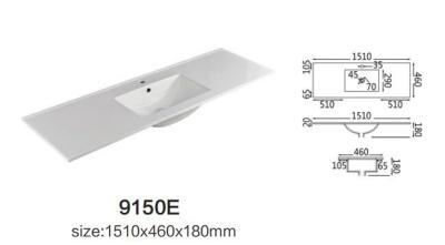 Cina Lavaggio ceramico del bacino di vanità con il Governo grandi 610X460X180mm rettangolari in vendita
