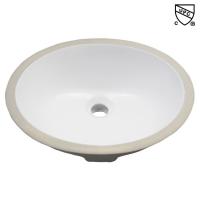 China Rectangular Glazed Ceramic Undermount Bathroom Vanity Sink 3 Layered 400mm for sale