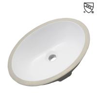 China Rectangular Glazed Ceramic Undermount Bathroom Vanity Sink 3 Layered 400mm for sale