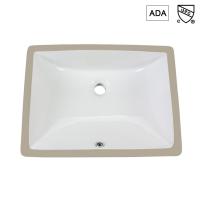 China Ada Compliant Undermount Bathroom Sink Rectangle Soft Curve Inside Ceramic for sale