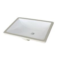China Ada Compliant Undermount Bathroom Sink Rectangle Soft Curve Inside Ceramic for sale
