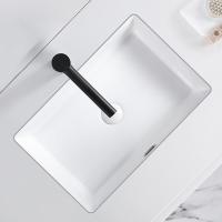 China Washroom Undermount Vanity Sink Bowl White Solid Surface Streamlined for sale