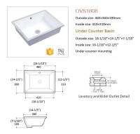 China Small Undermount Bathroom Sink Rectangle Seamless 545x380x180mm for sale
