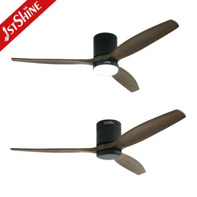 Cina Ventilatore da soffitto a 3 pale in legno naturale a basso profilo da 52 pollici con luce a led in vendita