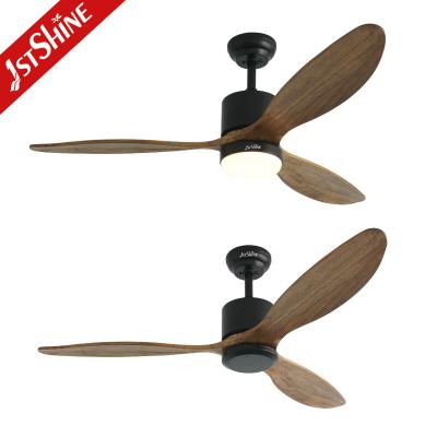 China Decorative 3 Blades Solid Wood Ceiling Fan With Or Without Light 2 In 1 for sale