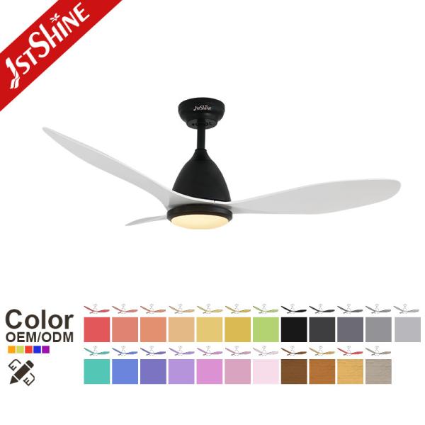 Noiseless 110V 240V Dimmable LED Ceiling Fan With 3 Colors Change Light