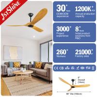 China OEM Remote Control Bldc Solid Wood Ceiling Fan With LED Lighting for sale