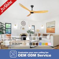 China OEM Remote Control Bldc Solid Wood Ceiling Fan With LED Lighting for sale