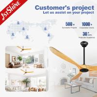 China OEM Remote Control Bldc Solid Wood Ceiling Fan With LED Lighting for sale