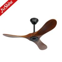 China Low Noise Decorative Solid Wood Ceiling Fan With 5 Speed Remote Control for sale