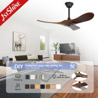 China Low Noise Decorative Solid Wood Ceiling Fan With 5 Speed Remote Control for sale
