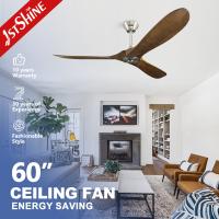 China 3 Solid Wood Blade Ceiling Fan Luxury Silent DC Motor Reversible Airflow for sale