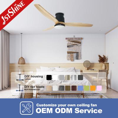 China Led Ceiling Fan With Remote Control ,52 Inches Flush Mounting Quiet Dc Motor for sale