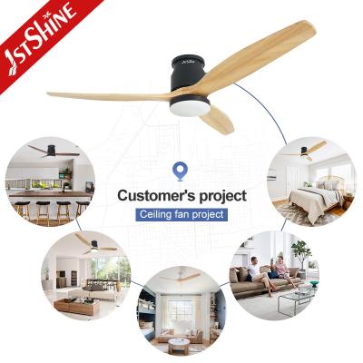 China Led Ceiling Fan With Remote Control ,52 Inches Flush Mounting Quiet Dc Motor for sale