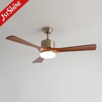 China Decorative LED Light Solid Wood Ceiling Fan With 5 Speed Remote Control for sale