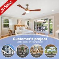 China Decorative LED Light Solid Wood Ceiling Fan With 5 Speed Remote Control for sale