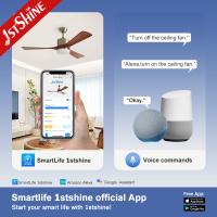 China Decorative LED Light Solid Wood Ceiling Fan With 5 Speed Remote Control for sale